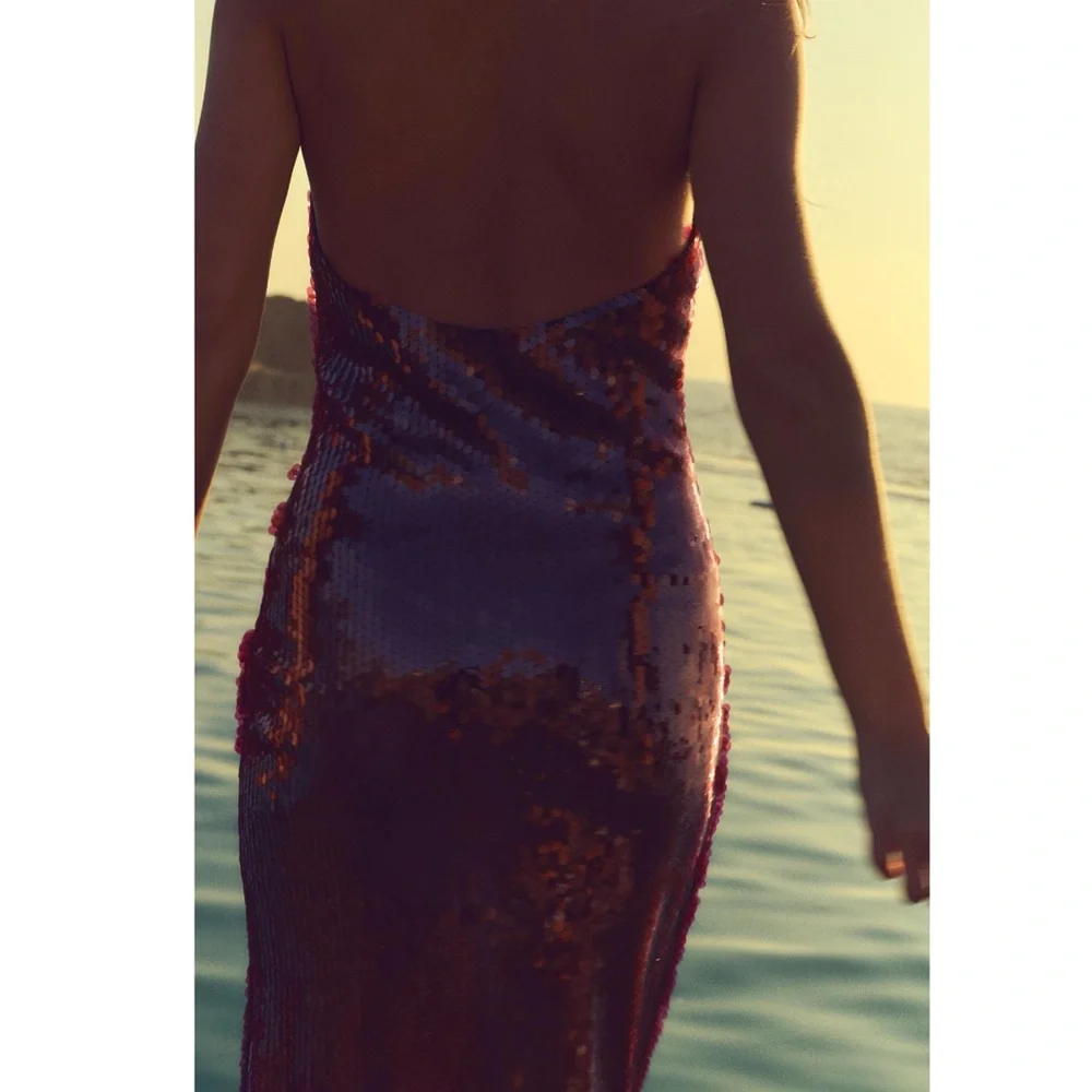 Zara | Dresses | Zara Sequin Halter Dress | Poshmark